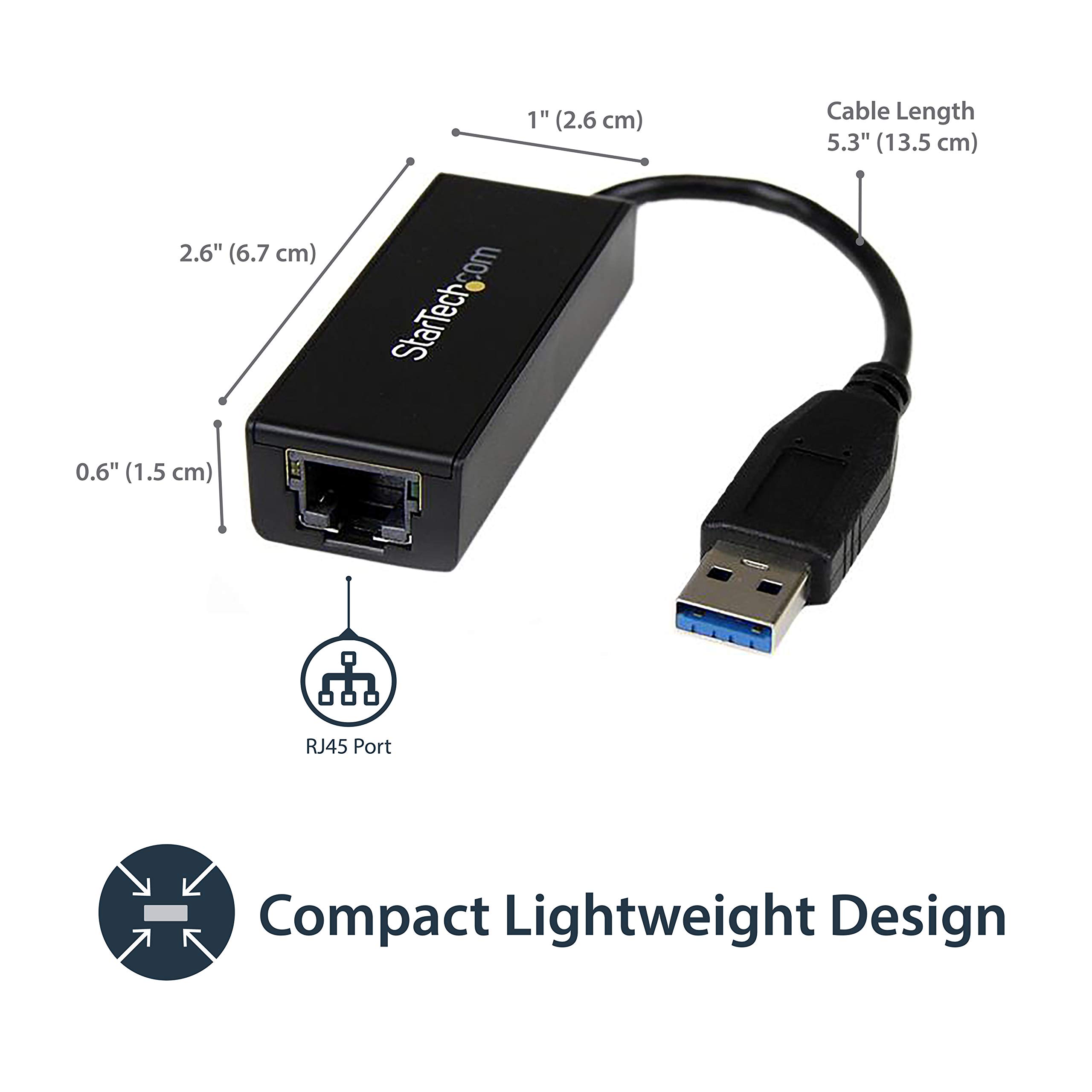 StarTech.com USB 3.0 to Gigabit Ethernet Adapter - 10/100/1000 NIC Network Adapter & StarTech.com USB to Serial Adapter - 1 Port - FTDI USB UART Chip - DB9 (9-pin) - USB to RS232 Adapter,Black