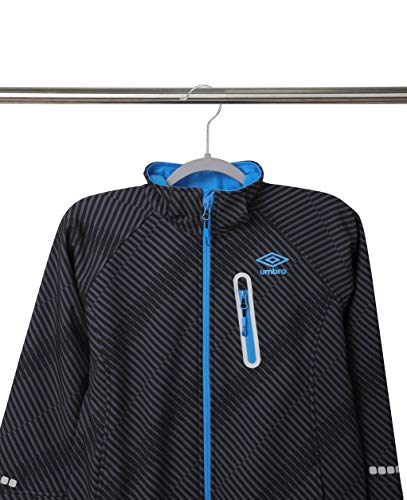 Finnhomy Heavy Duty 50 Pack Plastic Hangers, Durable Clothes Hangers with New Generation Non-Slip Pads,Space Saving Easy Slide Organizer for Bedroom Closet, Great for Shirts, Pants, Gray