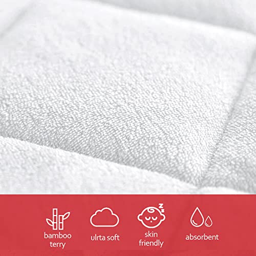 Changing Pad Cover for Boys Girls 2 Pack, Lovely Print Soft Unisex Diaper Change Table Sheets and Changing Pad Liner Bassinet Liner Waterproof, Warm On Baby's Back Bamboo Terry Thick Cushion 3 Count