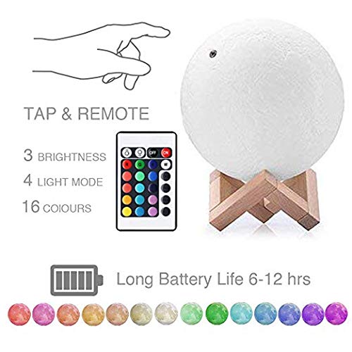 Shiny Alice 16 Colors Personalized Photo Night Light Customized 3D Printing USB Charging Moon Lamp Moon Light Night Light for Kids Gift for Women Christmas Gift…