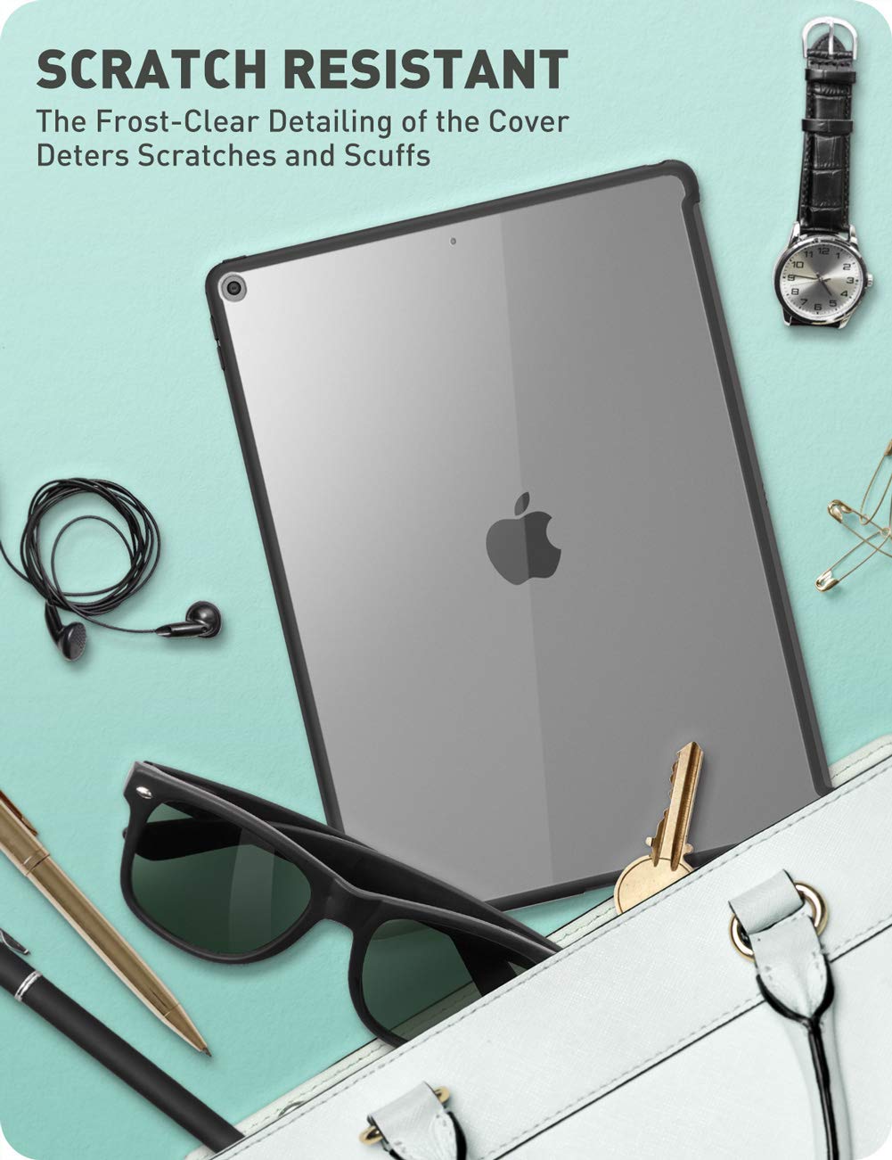 i-Blason Case for iPad 9th/8th/7th Generation, iPad 10.2 (20212020/2019), Compatible with Official Smart Cover and Smart Keyboard, Clear Slim Hybrid Case Cover for iPad 10.2 (Black)