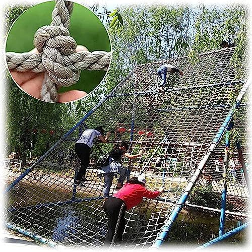 EkiDaz HXRW Rope Net Protective Safety Net Kids Climbing Frame Net Climbing Cargo Net Rope Net for Indoor Outdoor Sturdy and Durable Playground Sets for Backyards (Size : 2 * 2m(6.6 * 6.6ft))