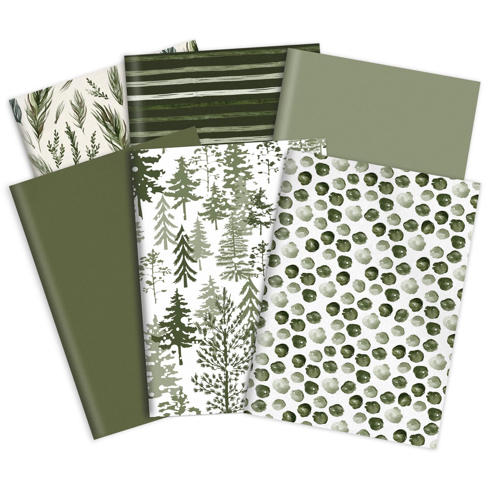 Whaline 90 Sheets Watercolor Forest Tissue Paper Christmas Tissue Paper Greenery Gift Wrapping Paper Decorative Art Craft Paper for Home DIY Gift Bags Winter New Year Decor, 14 x 20 Inch
