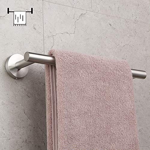GERZ Contemporary 12-Inch Towel Bar Bath Hand Towel Holder Brushed Stainless Steel Wall Mounted Bathroom Organizer Brushed