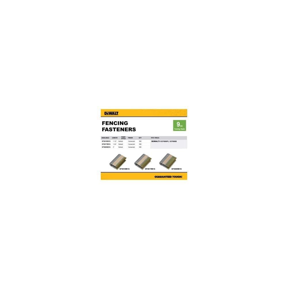 DEWALT DFS9175B1G 1.75" 9 GA Galvanized Barbed Fencing Staples