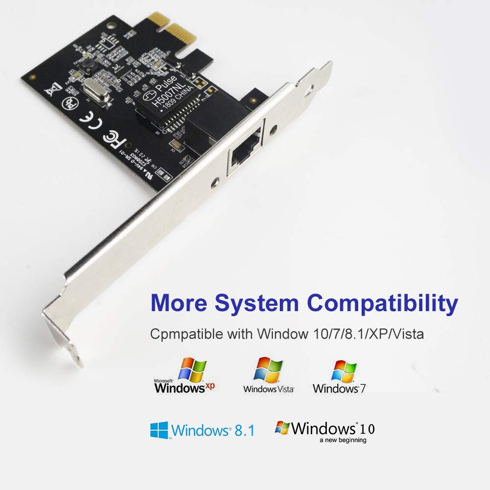 EDUP Gigabit Ethernet PCI Express PCI-E Network Card 10/100/1000Mbps RJ45 LAN Adapter Converter for Desktop PC, Model Number: EDUP-EP-9602
