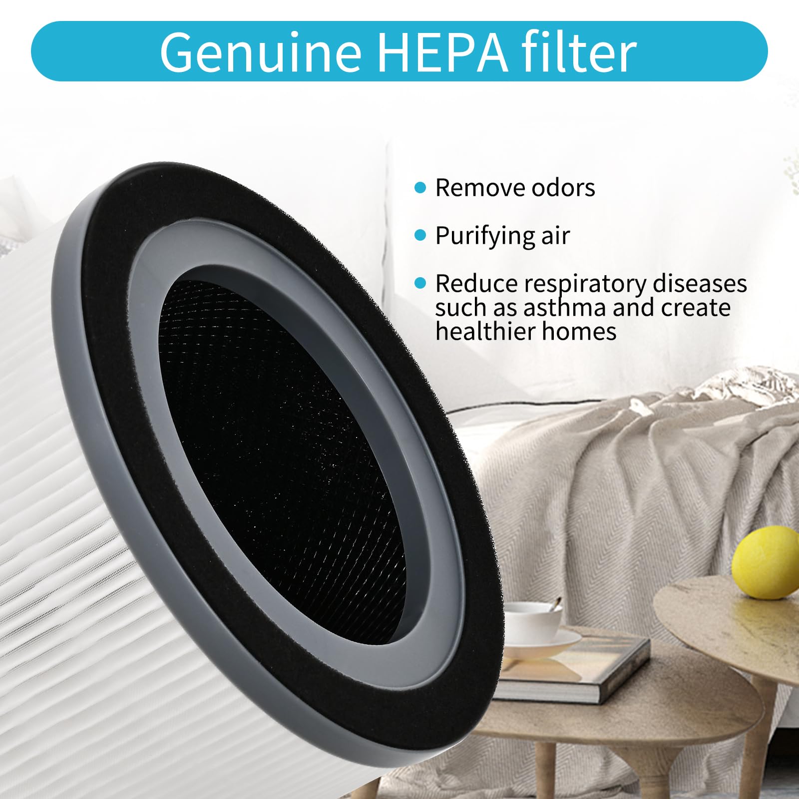3 Pack Vista 200 Replacement Filters Replacement for LEVOIT Vista 200 Air Purifier, 3-in-1 H13 True HEPA Filter Replacement, Part # Vista 200-RF, 3 PACK Air Purifier Filter