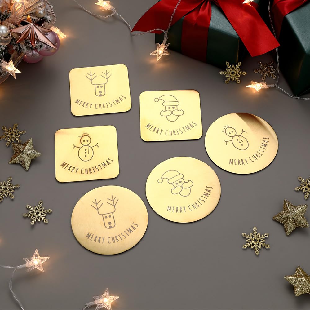 3 Pieces Christmas Coasters Set Metal Non Slip Coasters Set Cup Coasters for Home Kitchen Drinking Cup Coasters Ornaments Drink Coasters for Xmas Bar Home Table Decor