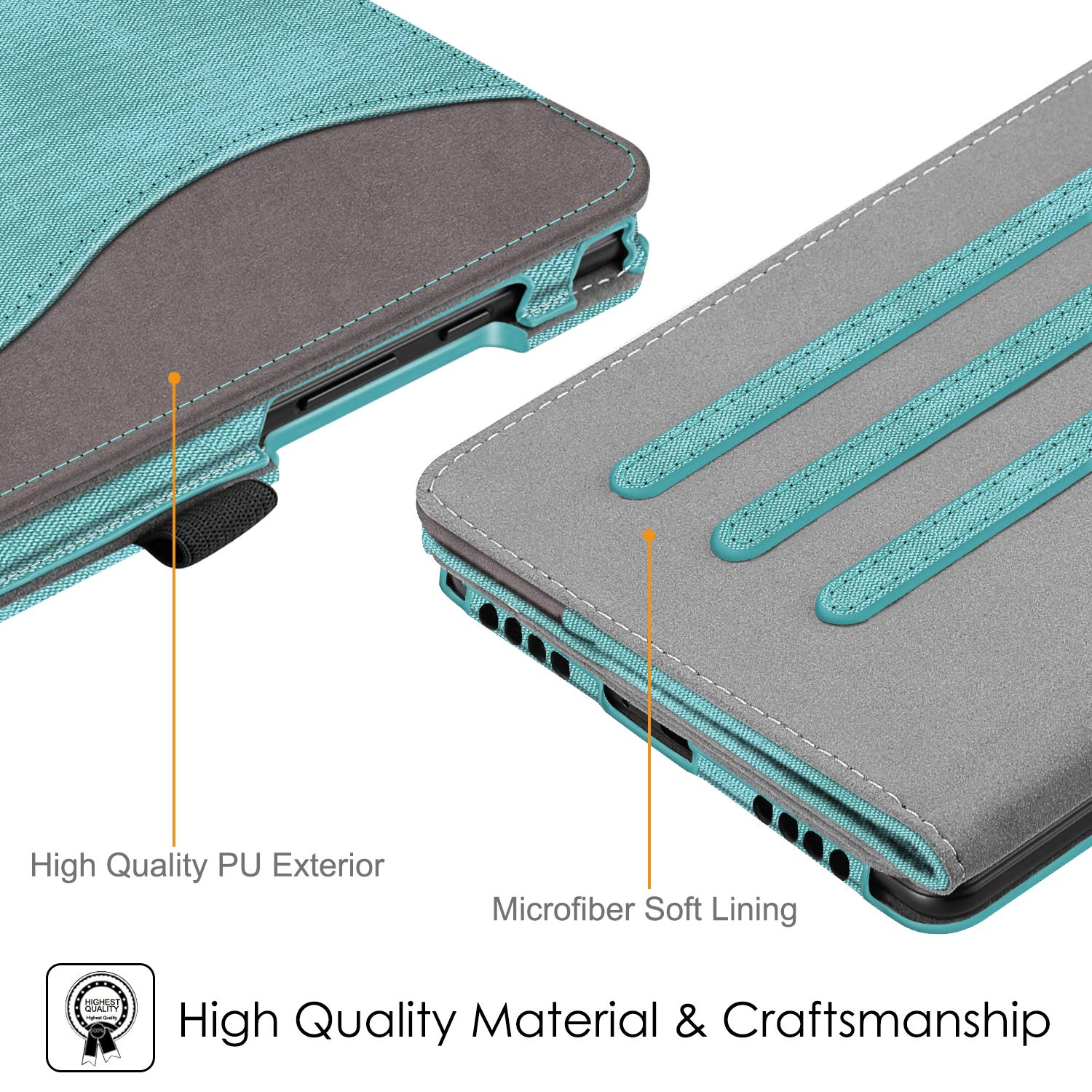 Fintie Case for Samsung Galaxy Tab A 8.0 2019 Without S Pen Model (SM-T290 Wi-Fi, SM-T295 LTE), [Corner Protection] Multi-Angle Viewing Stand Cover with Pocket, Turquoise/Brown