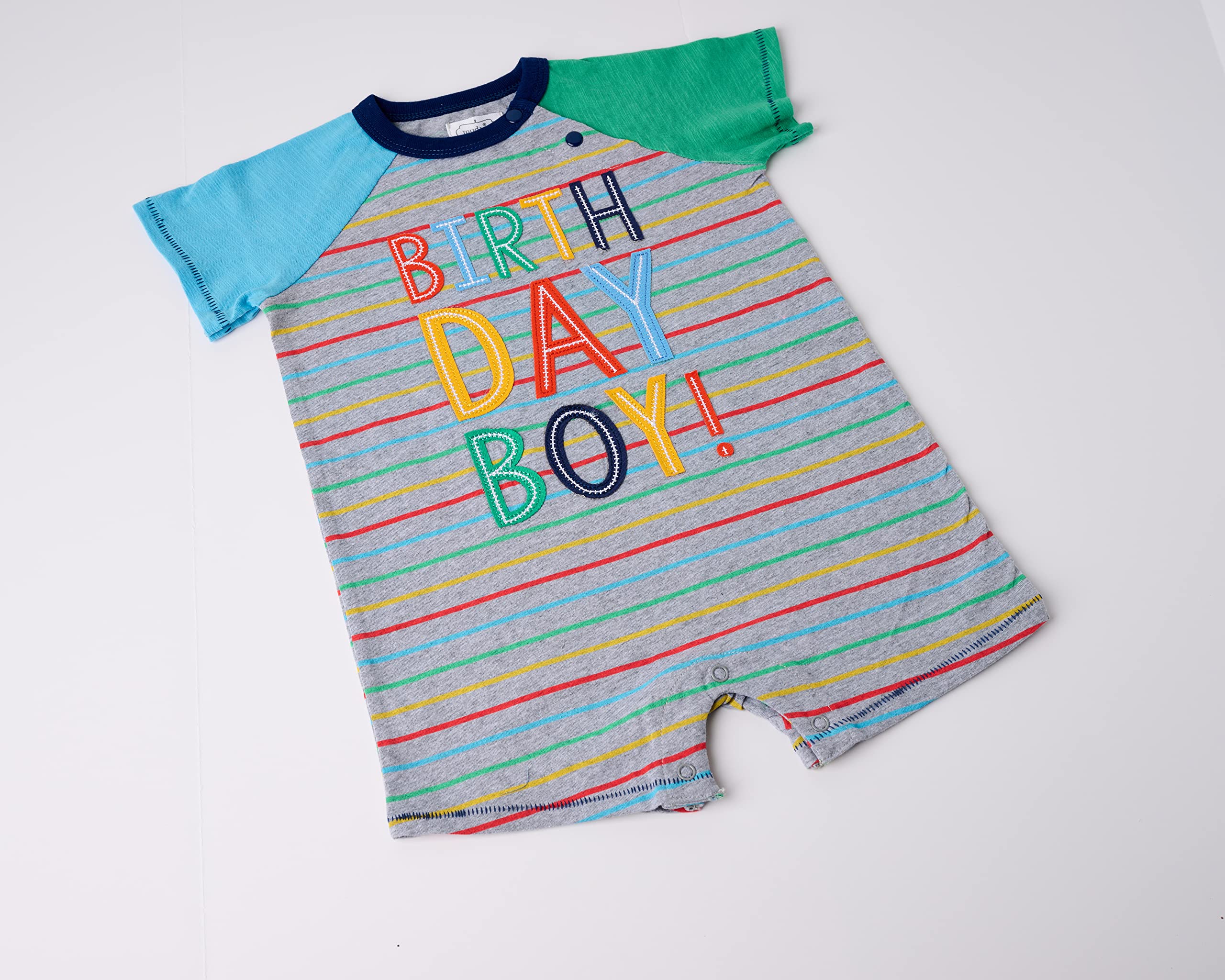 Mud Pie Baby Kids Birthday Boy Shortall, Multi, 12-18 Months