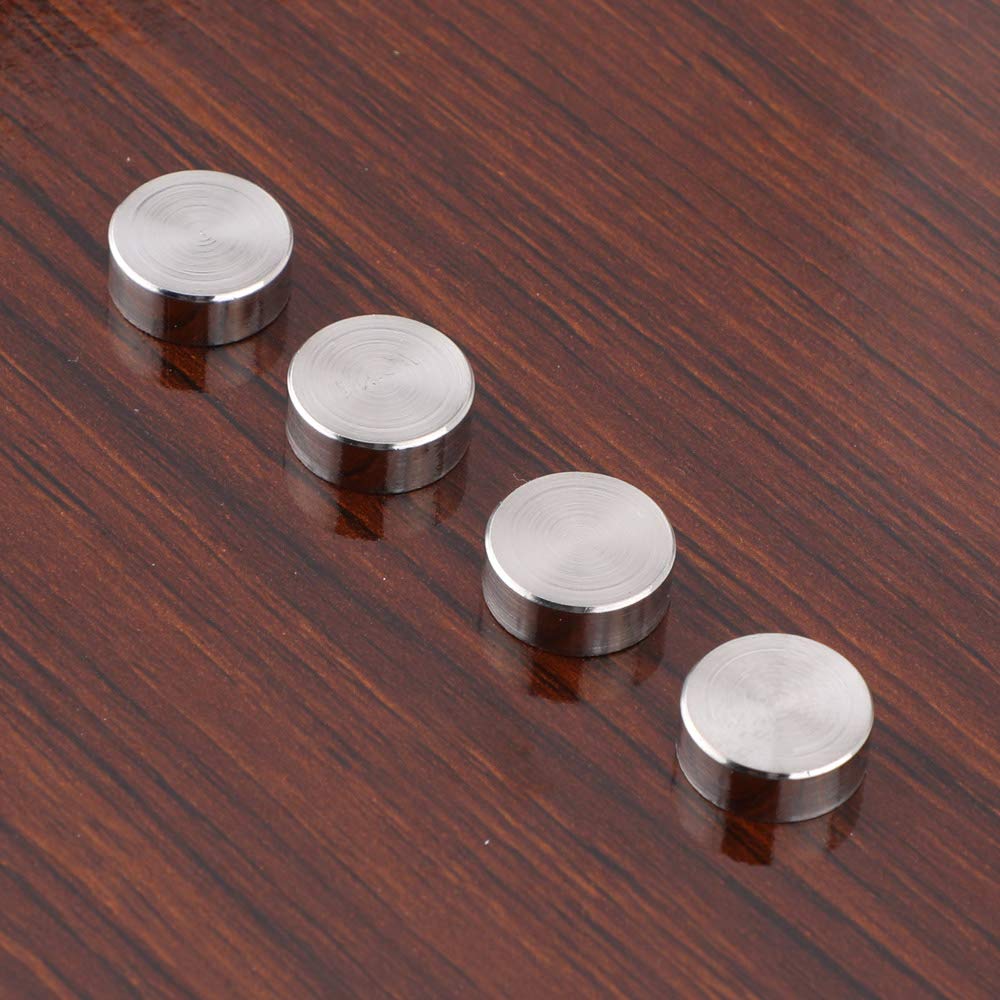 Mellewell 40 PCS Screw Covers Decorative Caps (Solid Brass Construction) Mirror Screws Fasteners, 3/5" Diameter, Brushed Stainless Steel