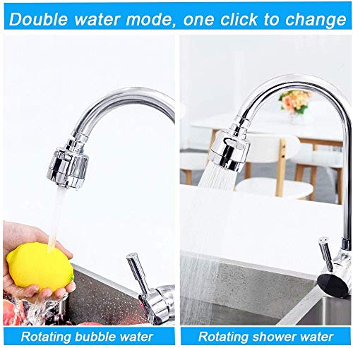 360 degree swivel faucet,2 Pack Kitchen Sink Faucet Sprayer Head Anti -Splash Tap Kitchen Bathroom Nozzle Filter Water Saving Water Tap Replacement