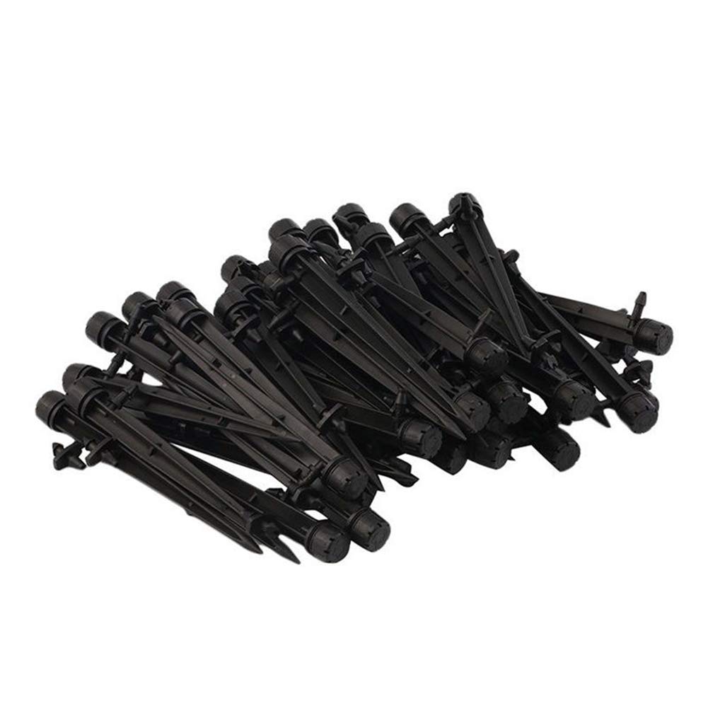 360 Degree Water Flow Irrigation Drippers, 10pcs 8 Holes Adjustable Micro Flow Drip Stakes Emitter; Dripping Barbed Connector for Vegetable Garden/Flower Bed/Herbs Garden Black