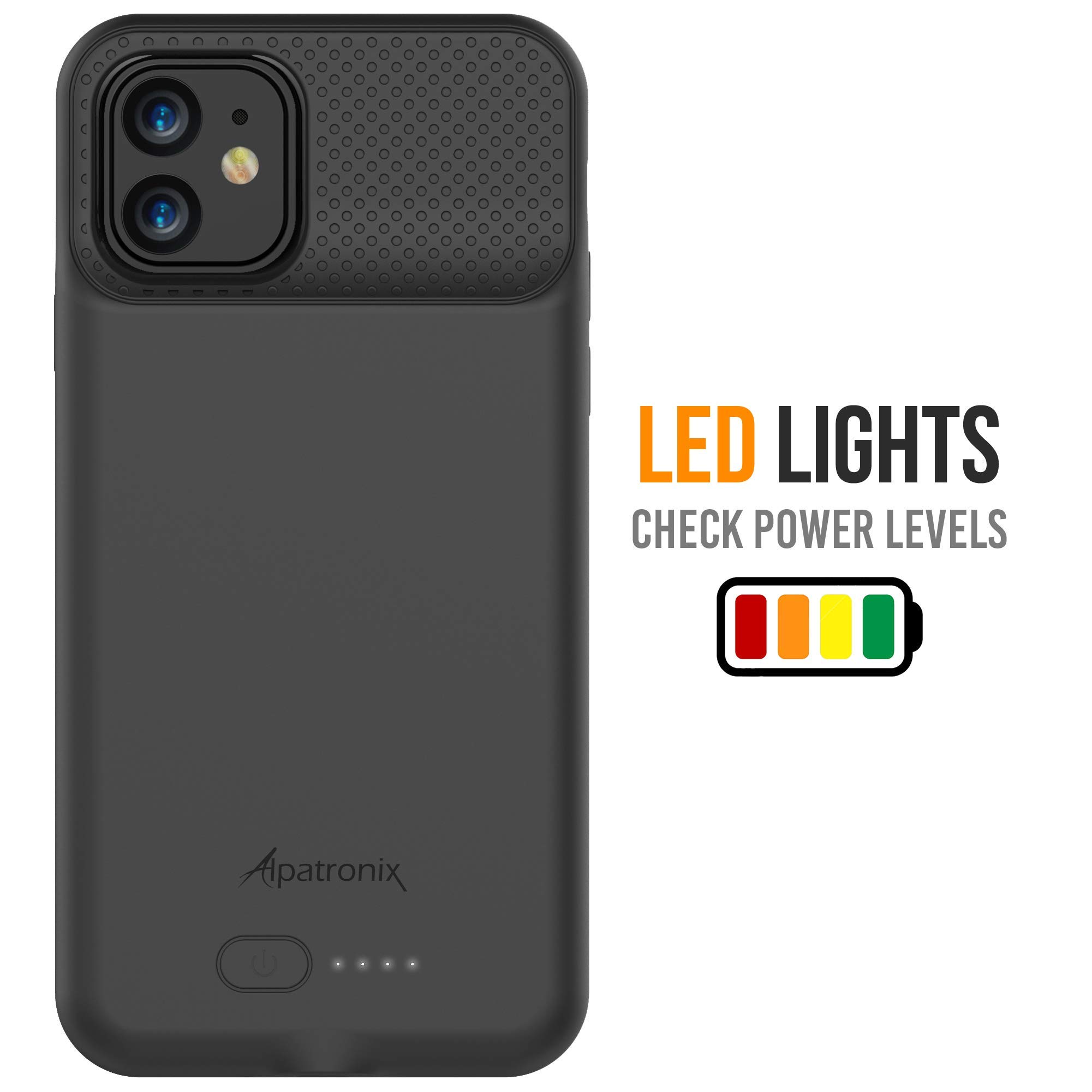 Alpatronix Battery Case for iPhone 13 Mini (5.4 inch), Strong Slim Portable Protective Extended Charger Cover with Wireless Charging, CarPlay and Certified Connector Chip (BX13mini) - Black