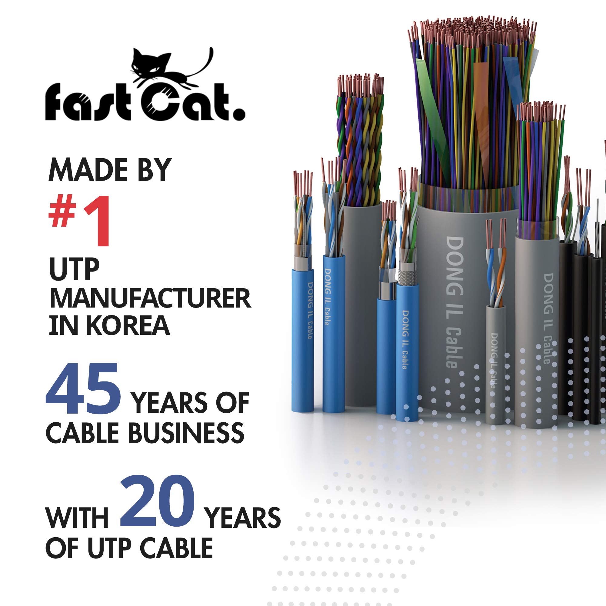 fast Cat. Cat5e Ethernet Cable 1000ft - 24 AWG, CMR, Insulated Bare Copper Wire Cat 5 ethernet Cable with FastReel - 350MHZ / Gigabit Speed UTP Cable Cat5e - CMR (Blue)