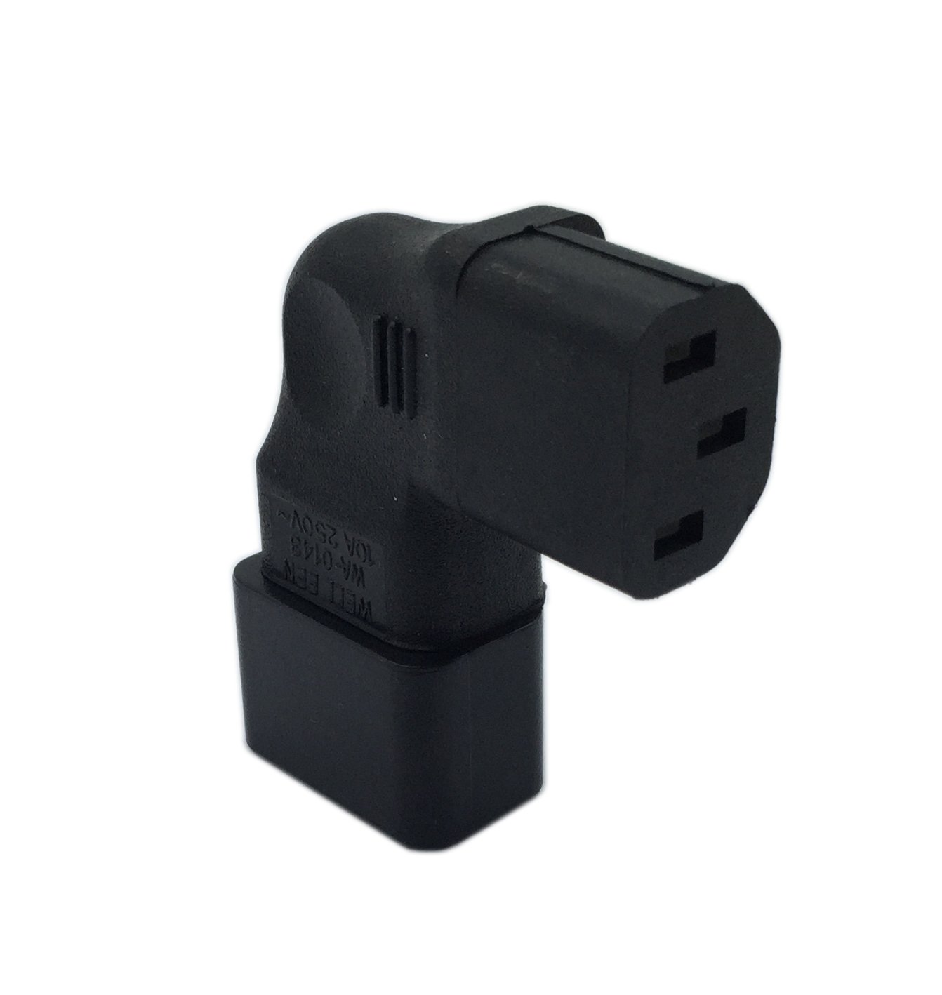 CERRXIAN Right Angle IEC 320 C14 3 Pin Male to C13 Female PDU PSU UPS Power Extension Adapter Receptacle for LCD LED TV Wall Mount