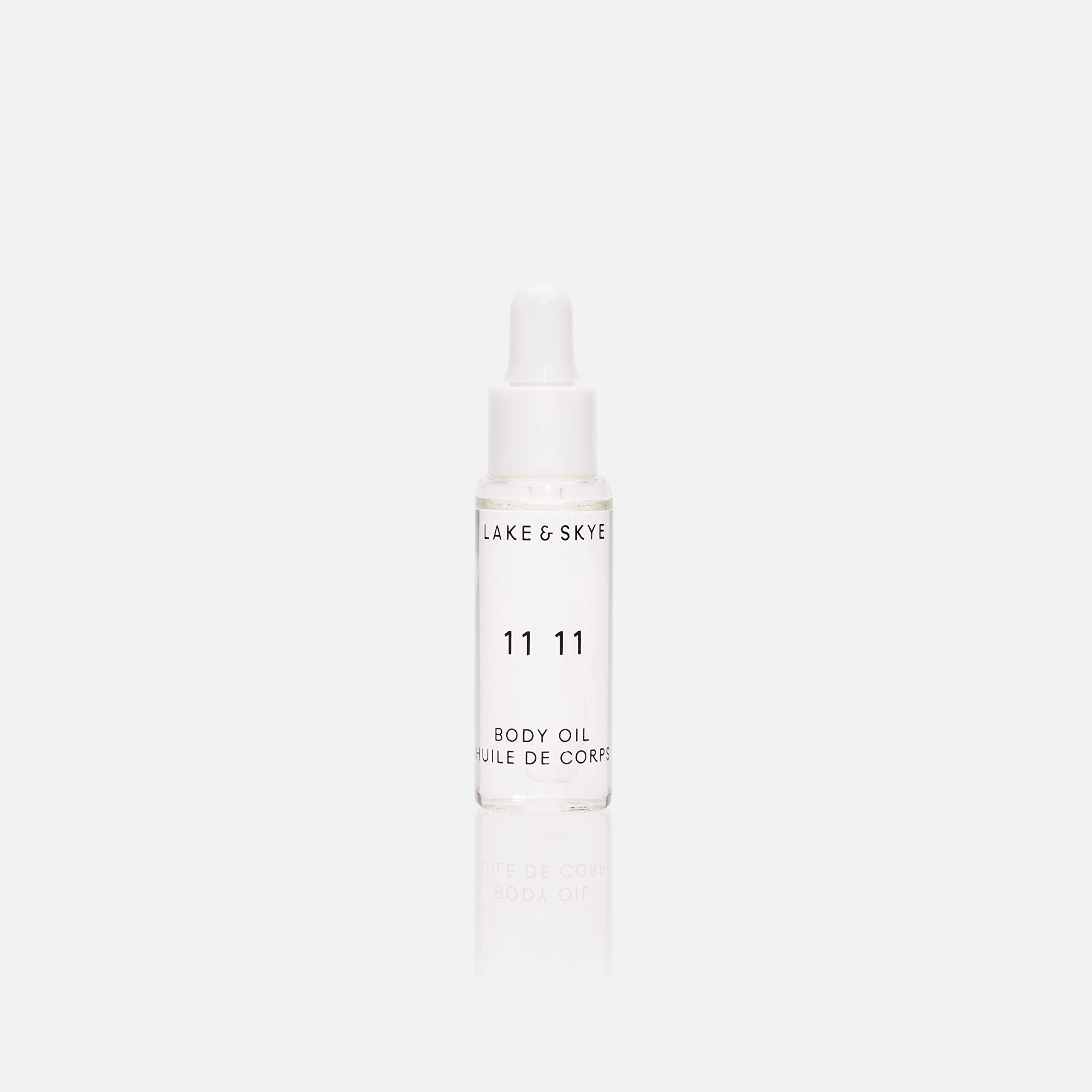 Lake & Skye 11 11 Body Oil Mini, 0.33 fl oz (10 ml) - Hydrating with Vitamin E & Sweet Almond Oil - Sheer & Uplifting Scent