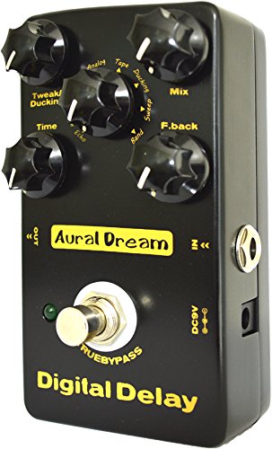 Aural Dream Digital Delay Guitar Effect Pedal provides Tape delay,Analog delay,Band delay,Reverse delay,Ducking delay and Sweep delay,True bypass.