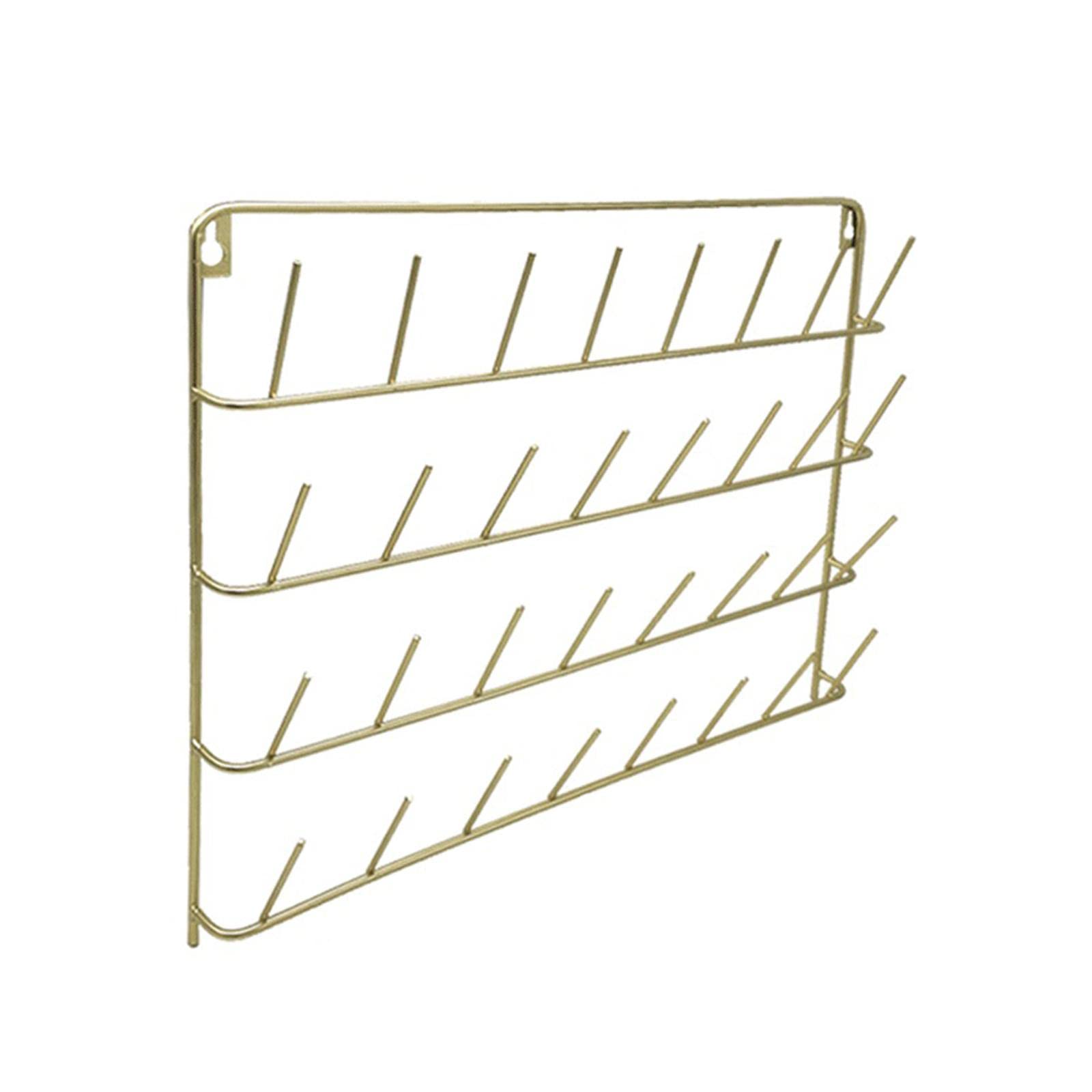 Generic 32 Spools Sewing Thread Rack, Tools Bobbin Supplies Hanging Rack Spool Holder for Hair Braiding Sewing Crocheting Cone Embroidery, 40x31cm, Gold