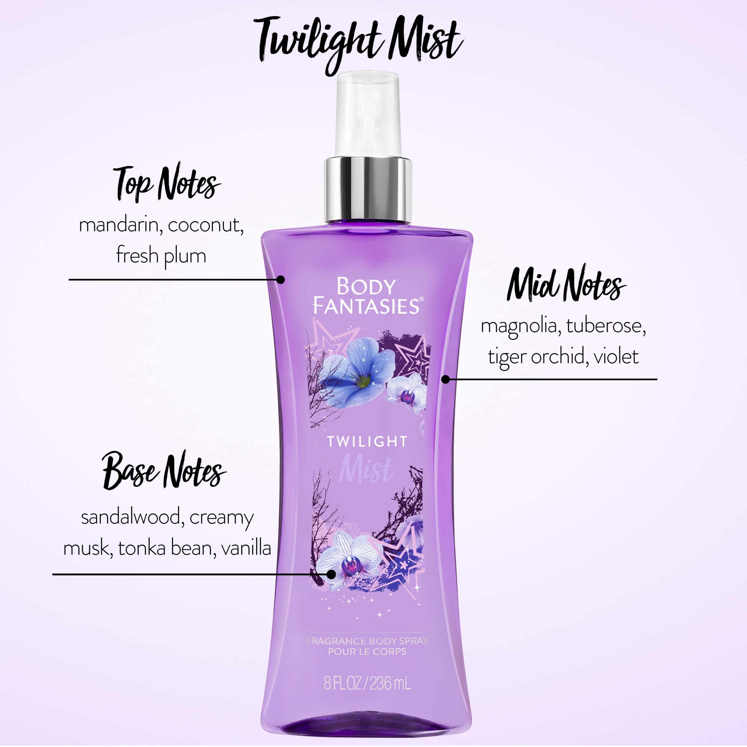 Body Fantasies Signature Fragrance Body Spray, Twilight Mist, 8 fl oz