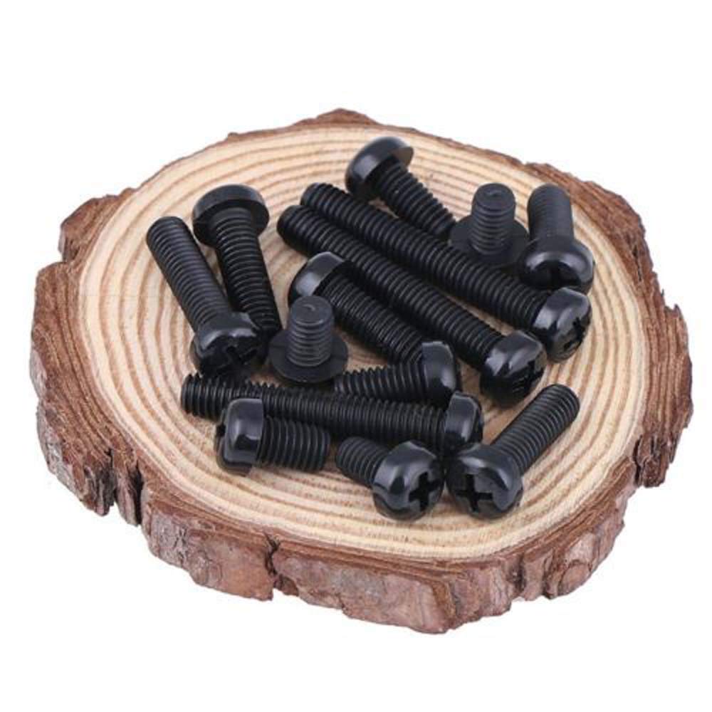 M6 / 6mm Black Nylon Pan Round Head Phillips Screws Plastic Machine Screws (10Pcs, M6 x 20 mm)