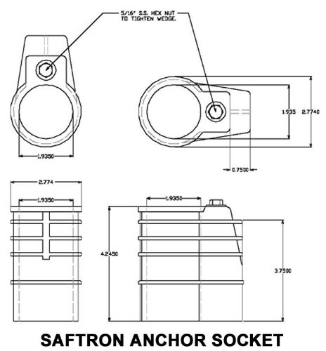 Anchor Socket - Saftron Chemical Resistant Cool to Touch High Impact Polymer
