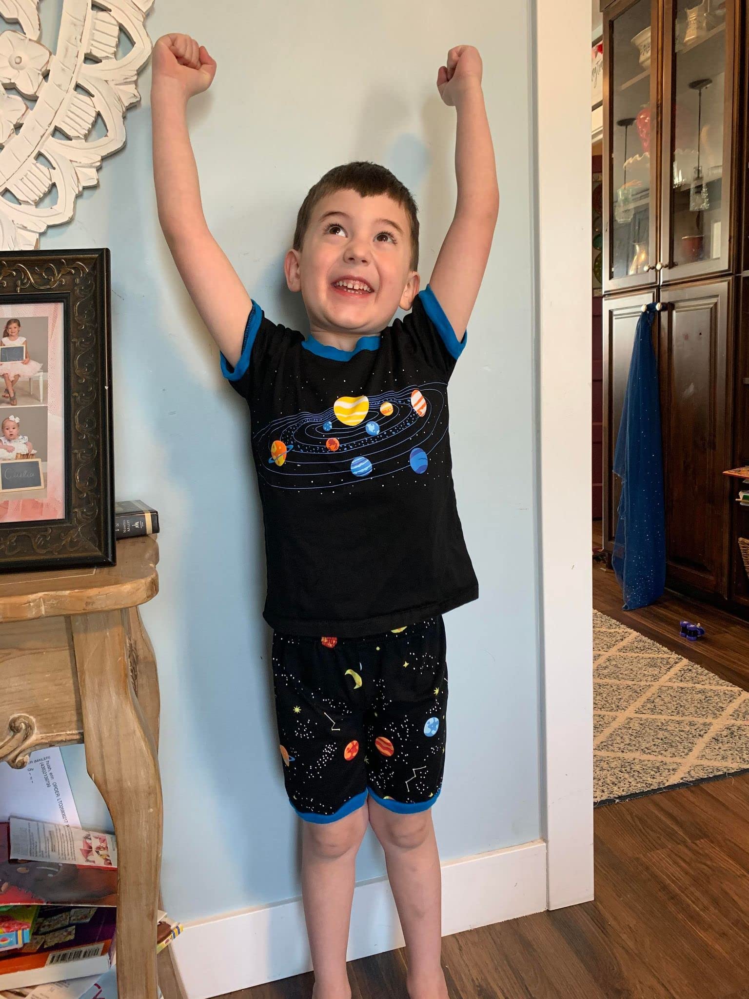 Little Boys Short Set Pajamas for Boys 100% Cotton Toddler Planet Sleepwear Summer Clothes Size 2-7T(Planet-79 6T)
