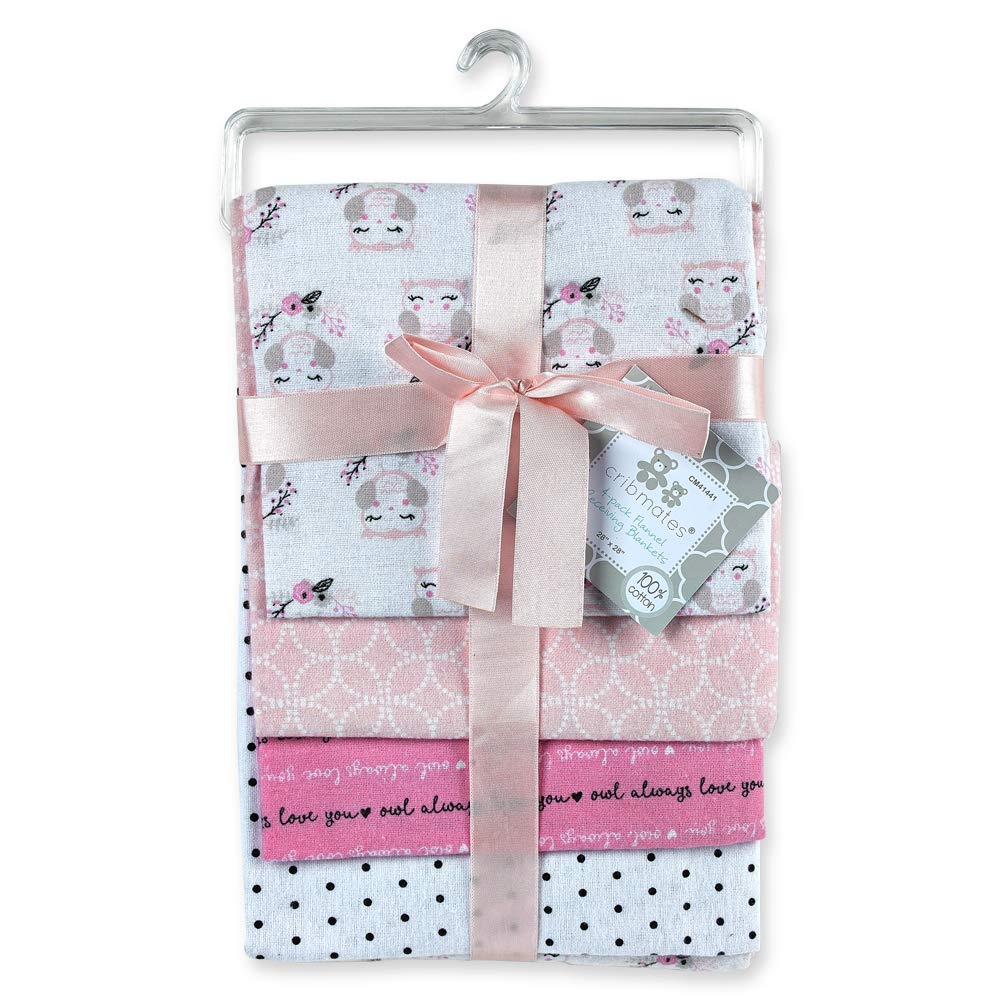 Cribmates 4-Piece Flannel Receiving Blankets