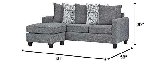 Ready To Live 57th Street Sofa Sectional, 81", Charcoal