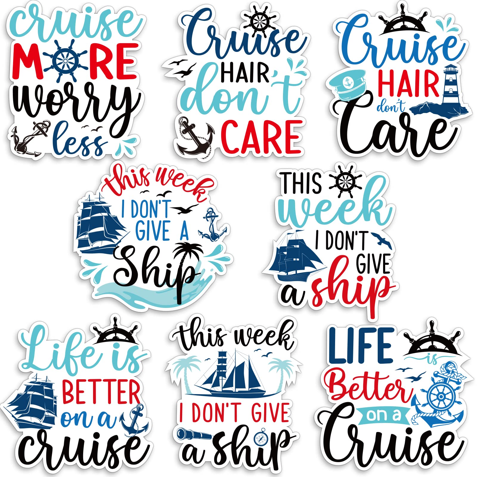 8pcs Large Cruise Door Magnets Decorations, This Week Funny Ship Door Magnetic Cruise Ship Anchor Car Decorations for Fridge Refrigerator Carnival Cruise Party Supplies Favors