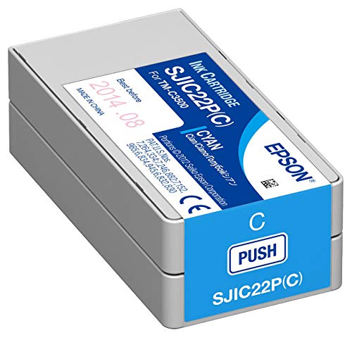 MOBI PRINT Genuine SJIC22P Cyan Ink Cartridge Kit for TM-C3500 C33S020581 C33S020581