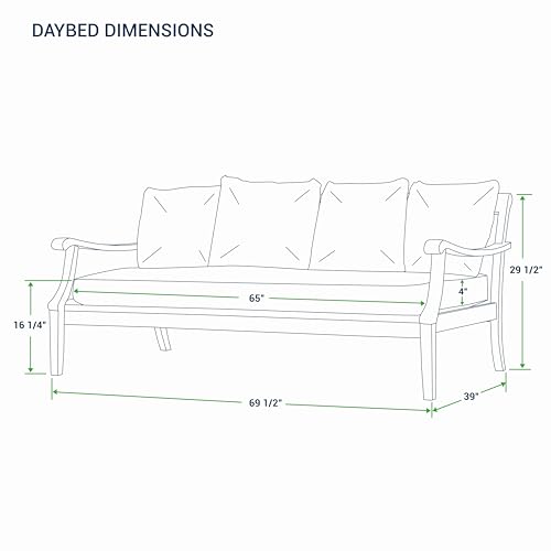 Cambridge Casual Robin Teak Wood Outdoor Sofa Daybed with Oyster Cushion