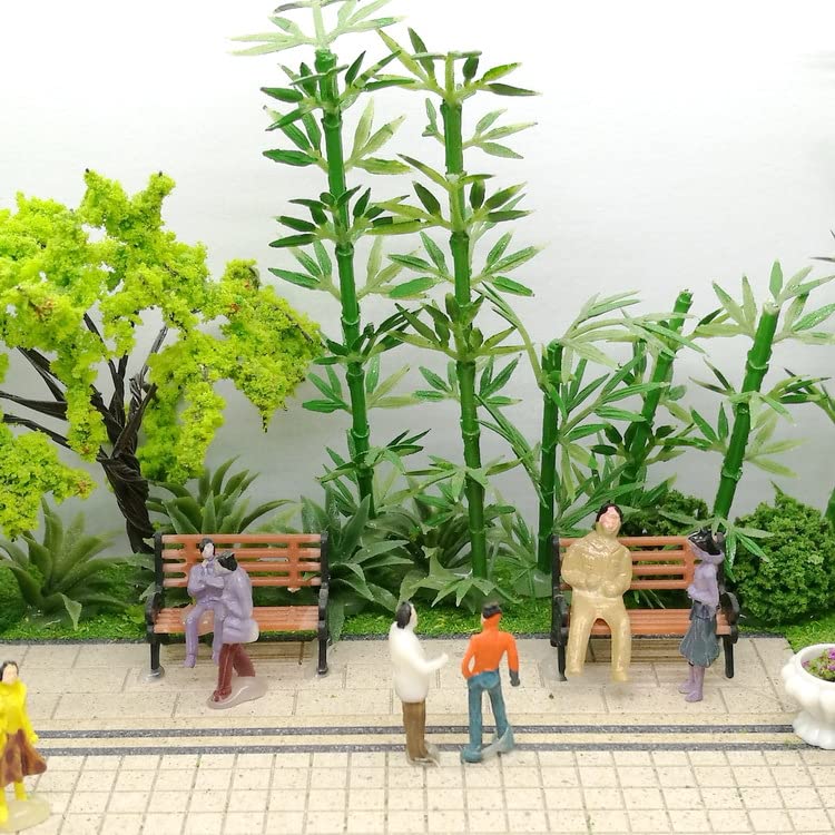 4 Pcs Miniature Bench, Mini Bench for Christmas Dollhouse, Miniature Plastic Bench Christmas Village Bench Doll House Bench Doll Bench Accessories City Park Bench Accessory for DIY Decor Cake Toppers