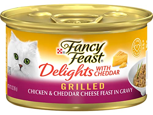 Fancy Feast Purina Delights with Cheddar Grilled Chicken & Cheddar Cheese Feast in Gravy (12-CANS) (3 OZ Each)