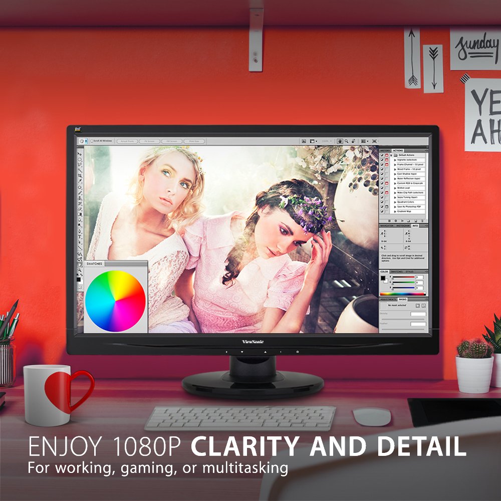 ViewSonic VA2446MH-LED 24in 1080p LED Monitor HDMI, VGA (Renewed)
