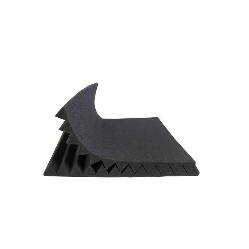 48 Pack Black Acoustic Panels Studio Foam Wedges Fireproof Soundproof Padding Wall Panels 1" X 12" X 12" (48Pack, Black)