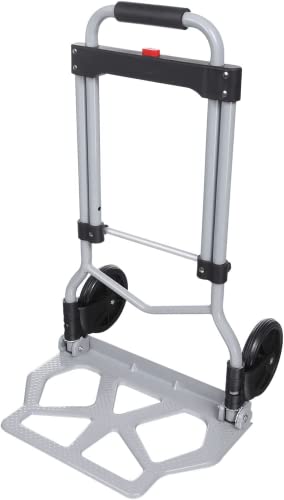 Aluminum Folding Hand Truck and Dolly, 220lbs Capacity, Cart Ideal for Moving Heavy Loads, Portable and Durable.