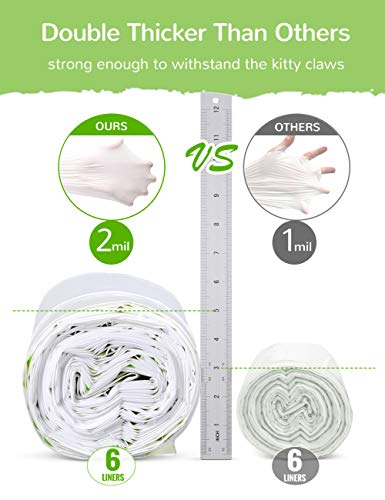 PETOCAT Litter Box Liners, 34 Count Jumbo Cat Litter Pan liners, Drawstring Litter Liner Bags For Litter Box, Easy Clean Up. Thick Large Kitty Litter Liner XL, Eco Friendly Pet Cat Supplies(36" x 19")