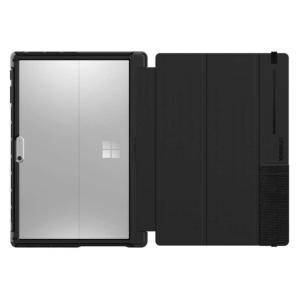OTTERBOX Symmetry Folio Series Case for Microsoft Surface Pro 7 - Retail Packaging - Starry Night (Clear/Black/Black PU/Dark Grey MICROSUED)
