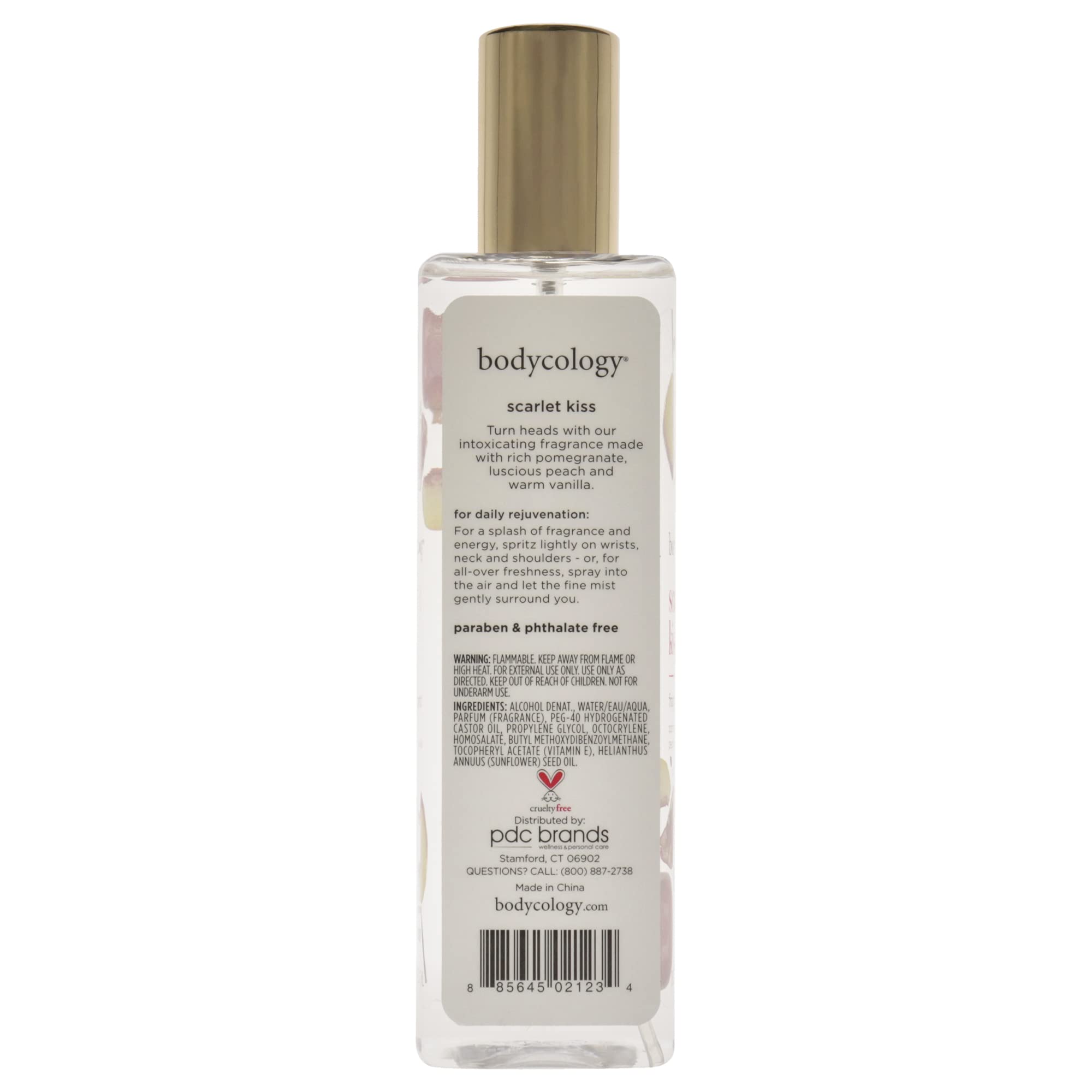 Bodycology Scarlet Kiss Fragrance Mist for Women, 8.0 Ounce