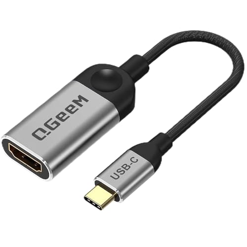 QGeeM USB C to HDMI Adapter 4K Cable, USB Type-C to HDMI Adapter [Thunderbolt 3/4] HDMI Adapter for Laptop MacBook Pro/Air, iPhone15 Pro max, Dell XPS, HP.Pixelbook, Thinkpad,Surface,Ipad Pro etc.