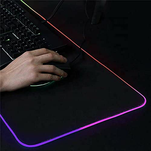 2021 Mouse Pad XL RGB LED & Gaming Keyboard Headset, Wired Backlight Bundle for PC Gamers Laptop Xbox PS (Red Blue Yellow Green, Innovation 4 in 1) (TF-400)