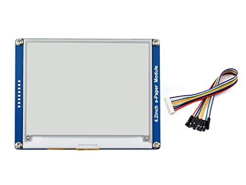 waveshare 4.2inch E-Ink Display Module Compatible with Raspberry Pi 5/4B/3B/Zero/Zero W/Zero 2W/Pico/Pico W/Pico WH, 400x300 Resolution Three-Color SPI Interface