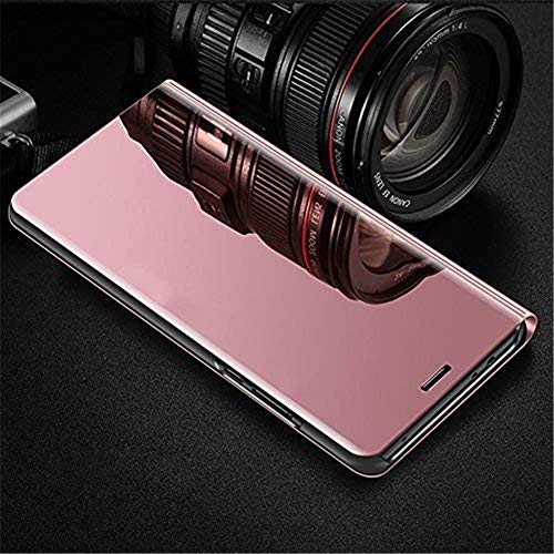 EMAXELERR Xiaomi Redmi Note 8 Pro Case Cover Stylish Mirror Plating Flip Full Body Protective Reflection Ultra Thin Hard Anti-Scratch Shockproof Frame for Xiaomi Redmi Note 8 Pro Mirror:Rose Glod