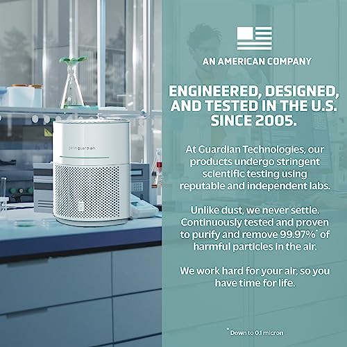 Germ Guardian AirSafe+ Intelligent Air Purifier with 360° HEPA 13 Filter, Captures 99.97% of Pollutants, Wildfire Smoke, Large Rooms, Air Quality Sensor, UVC Light, Zero Ozone Verified, White AC3000W