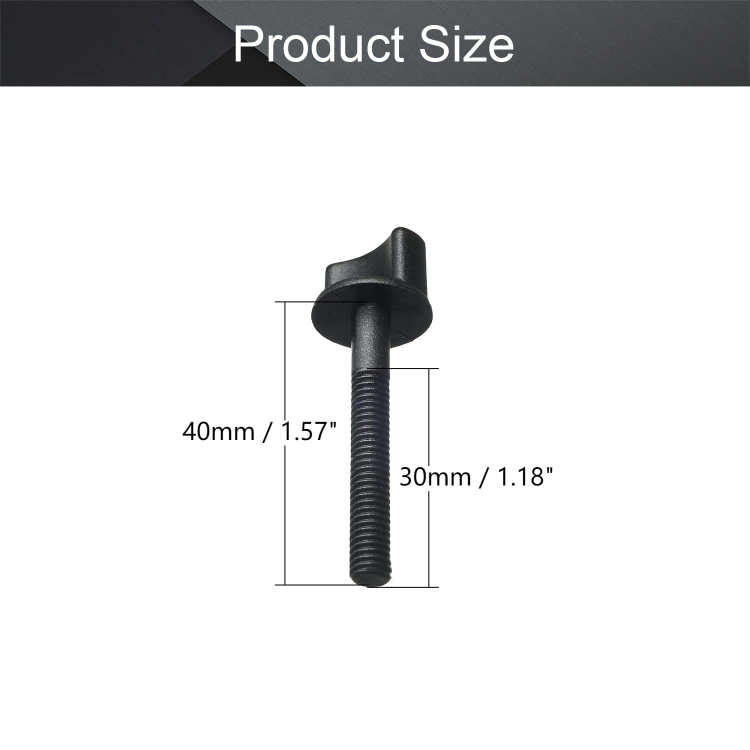 Fielect 10Pcs M6 x 40mm Nylon Thumb Screw Bolt Hand Plastic Screws Metric Thread for RC Model Aircraft Black