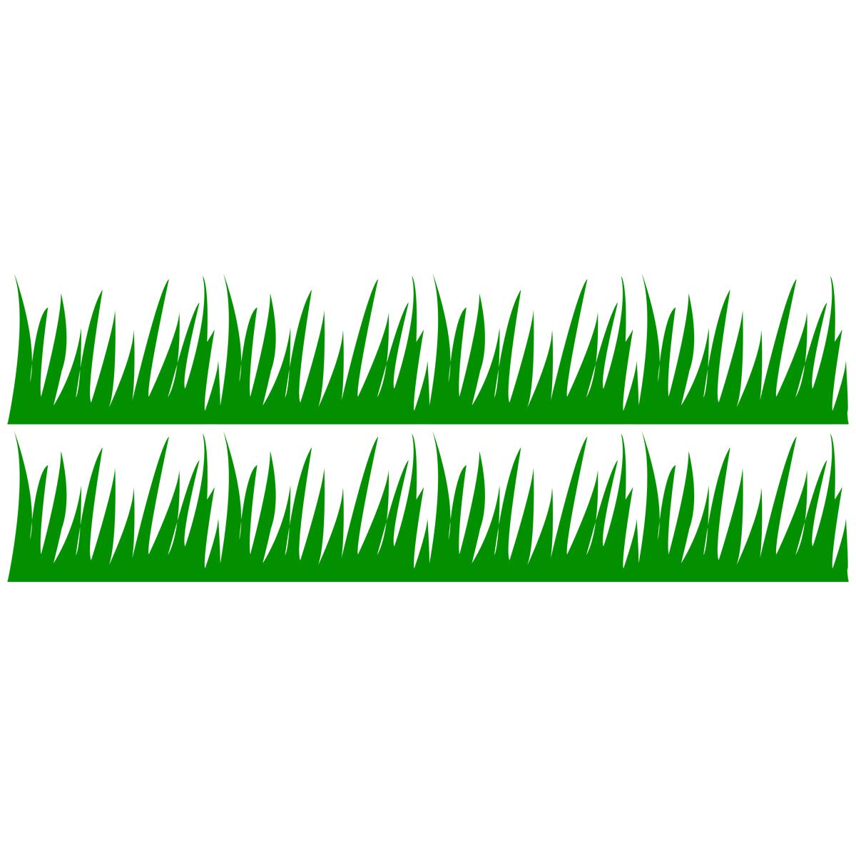 VWAQ Grass Border Wall Decal - Kids Room Nursery Decor Vinyl Stickers - GBWD (6" H X 68" W, Green)