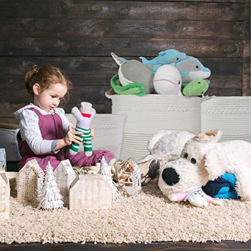 Cotton Rope Storage Basket - Decorative Woven Basket Great Basket for Blankets Basket, Large Laundry Basket, Living Room, Toy Storage, Toy Basket, Toy Bin, XXL 20βX13.5β