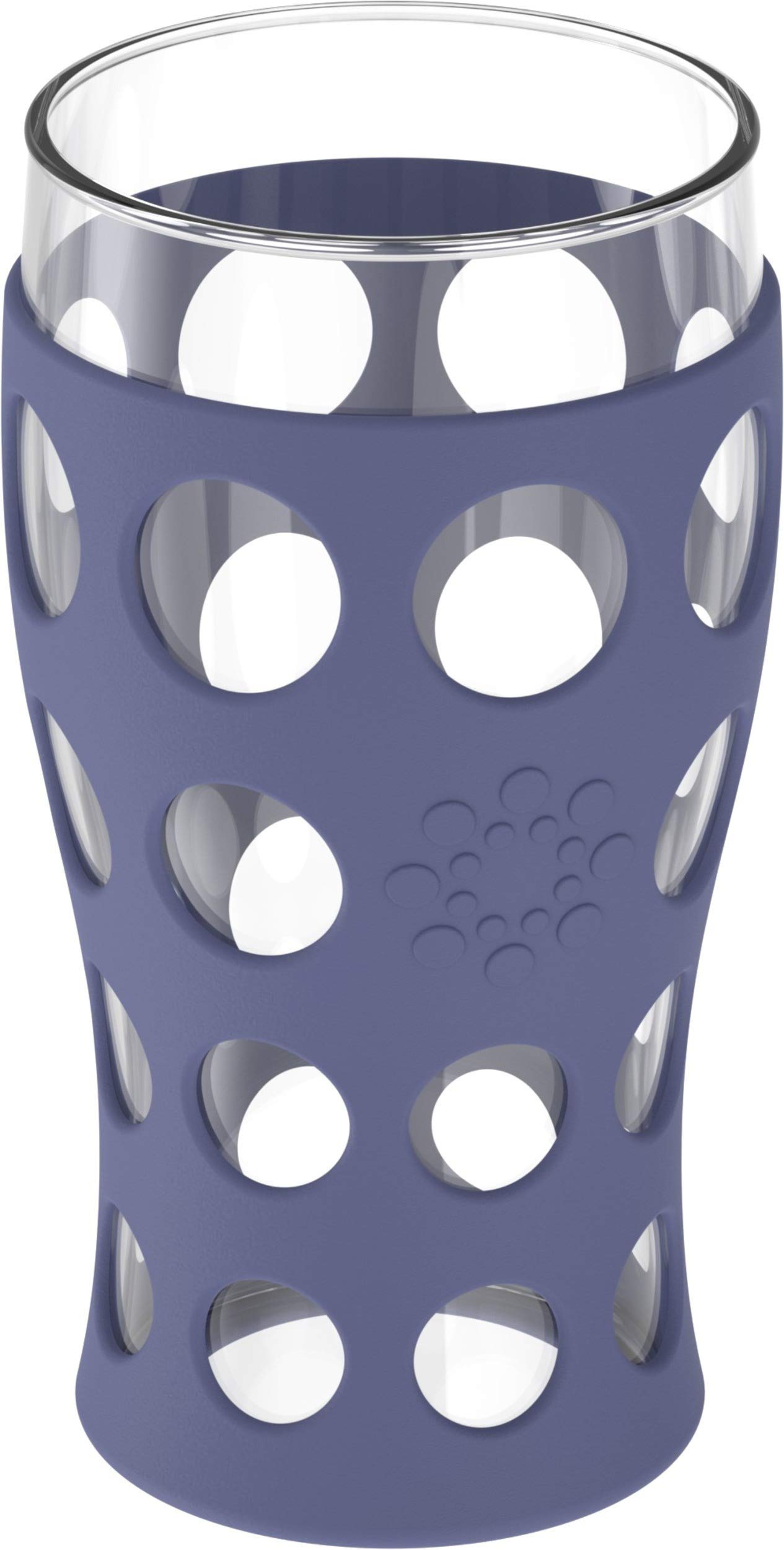 Lifefactory 20-Ounce BPA-Free Indoor/Outdoor Protective Silicone Sleeve Beverage Glass, 2-Pack, Dusty Purple