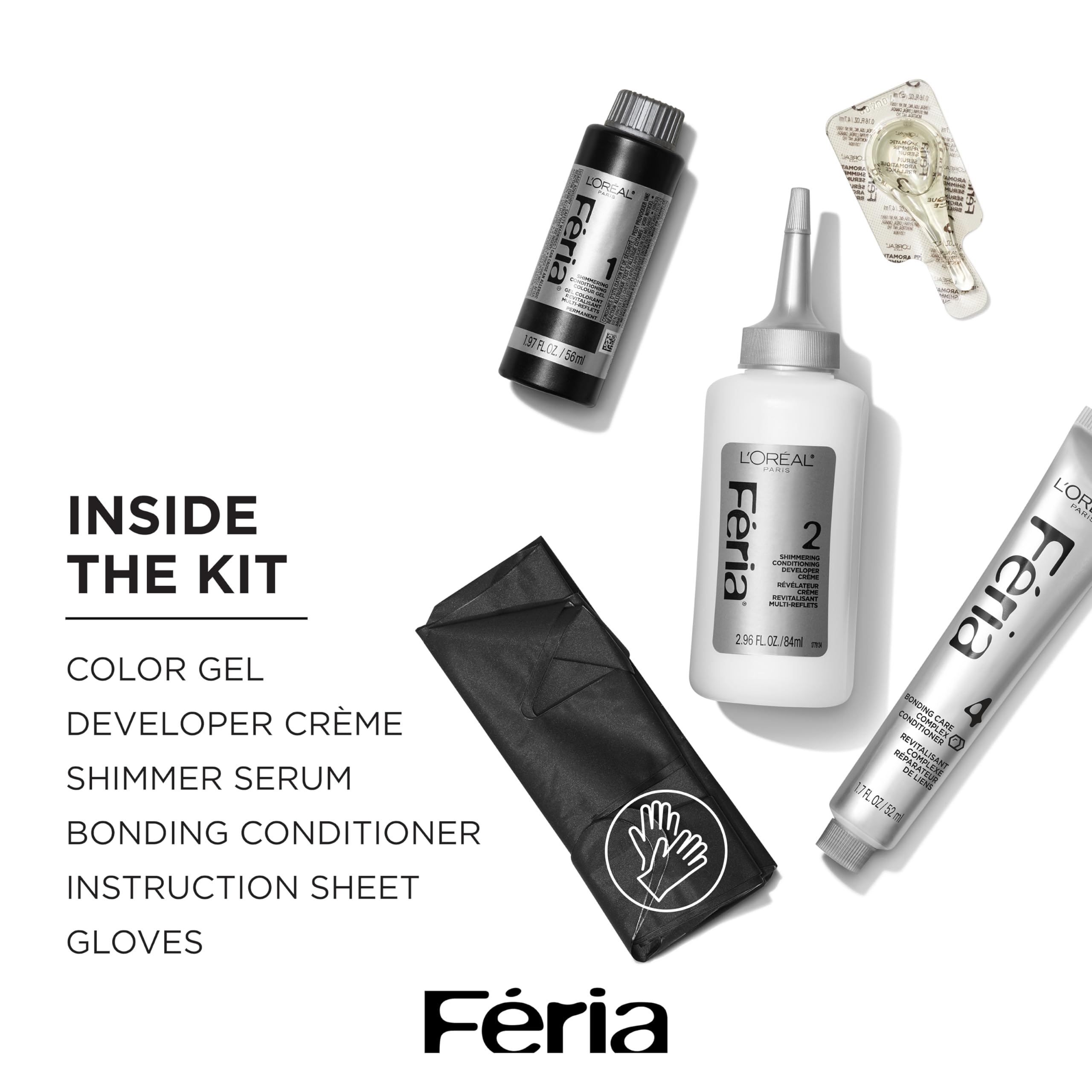 L'Oreal Paris Feria Multi-Faceted Shimmering Permanent Hair Color, 521 Cool Amethyst, Pack of 1 Hair Dye Kit